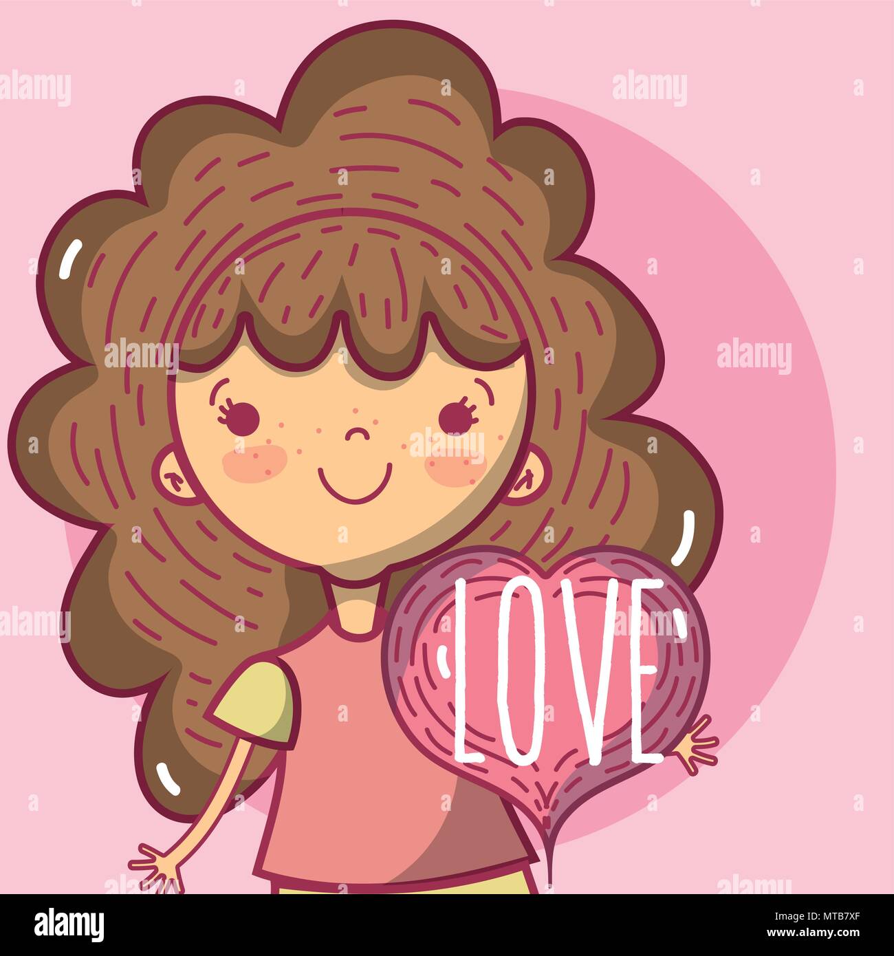 Little girls with love Stock Vector Image & Art - Alamy