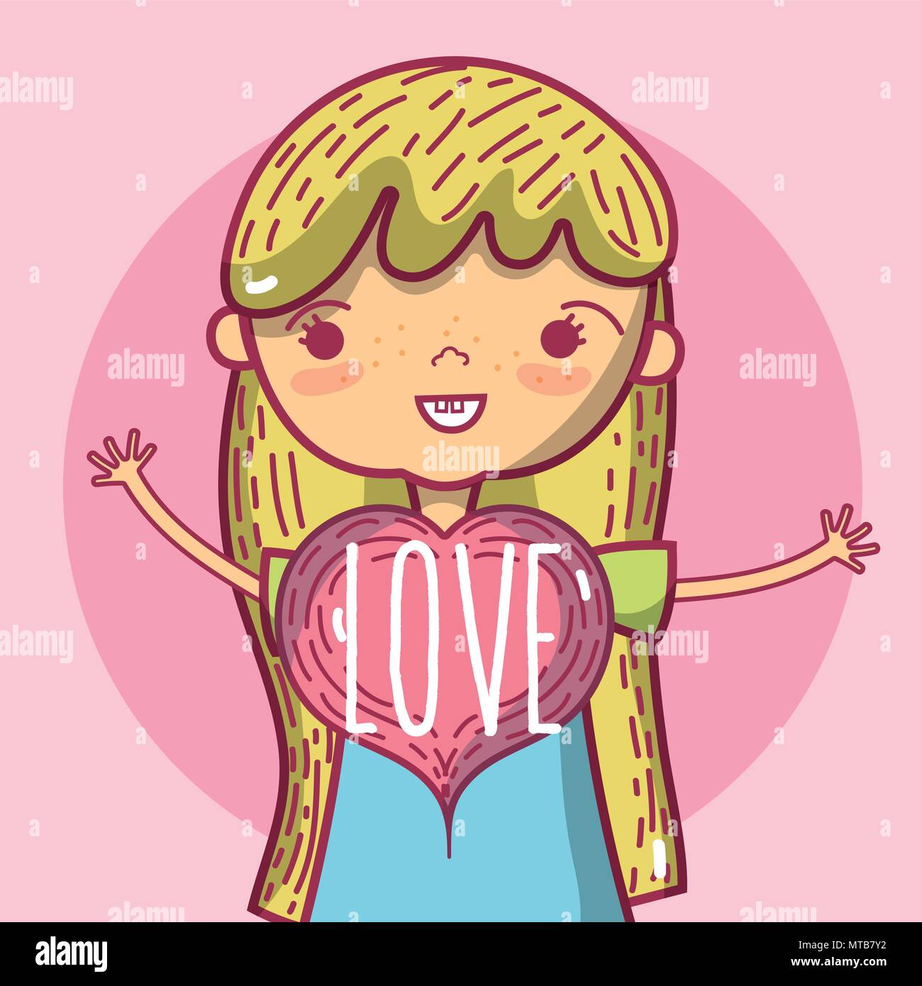 Little girls with love Stock Vector Image & Art - Alamy