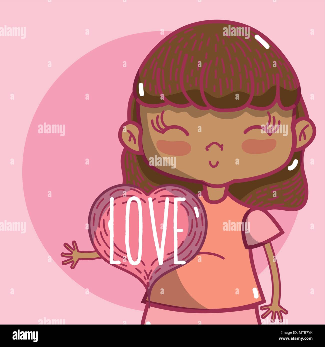 Little girls with love Stock Vector Image & Art - Alamy