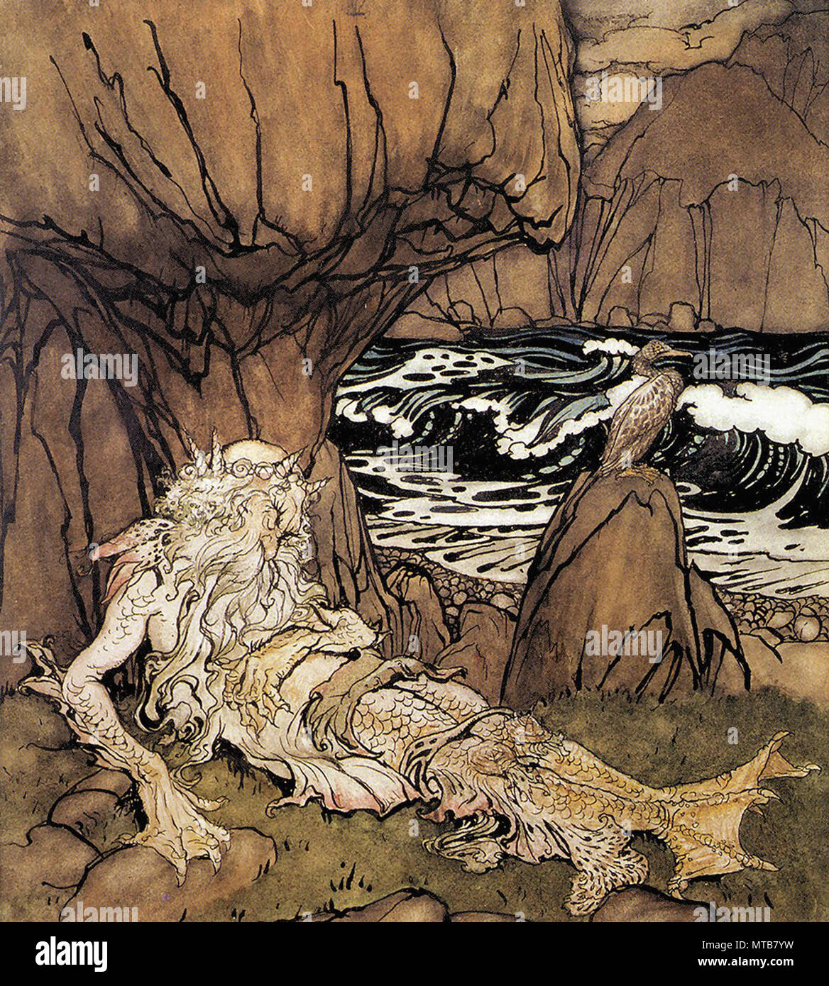 Rackham Arthur - a Crowned Merman Stock Photo - Alamy