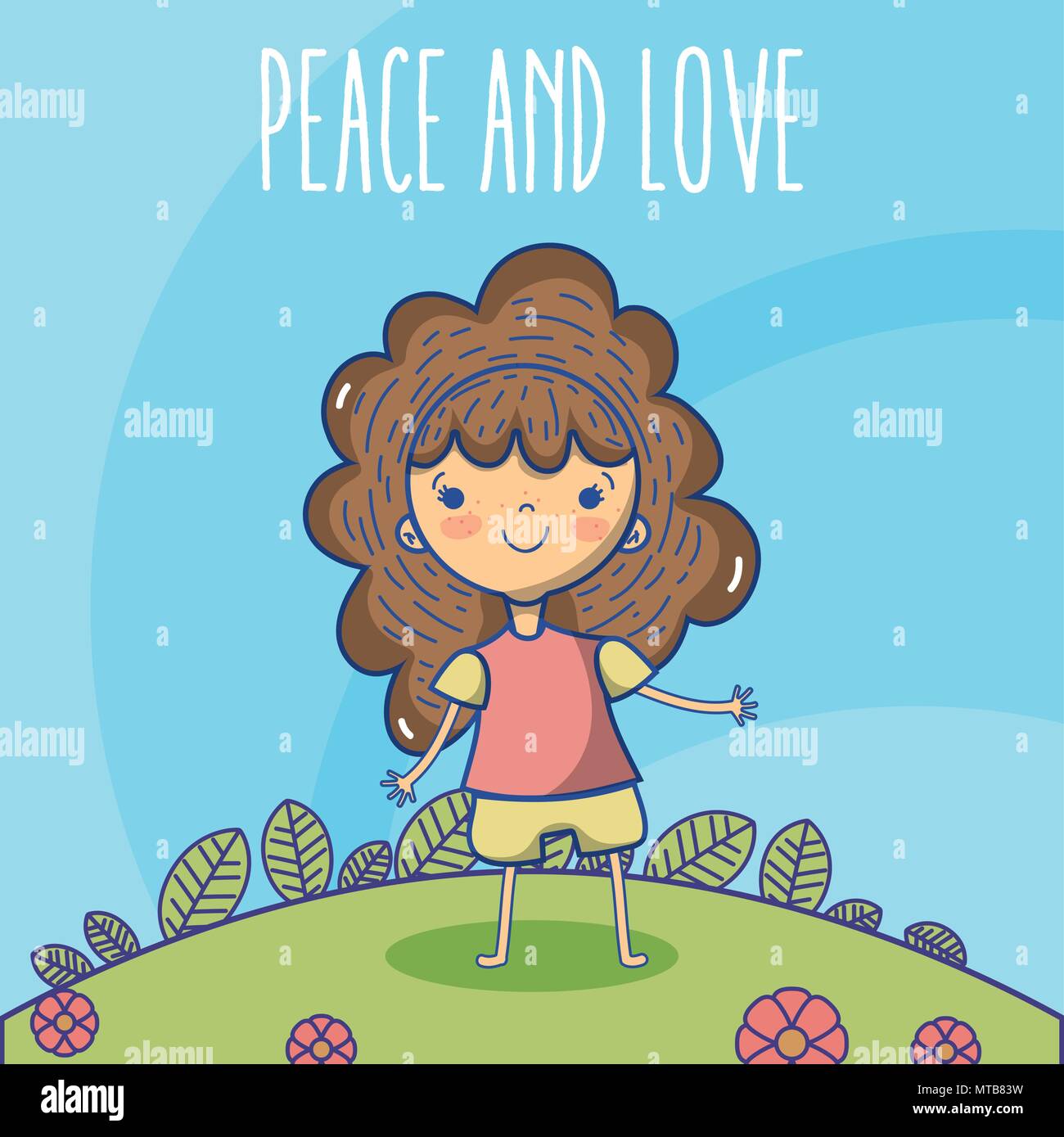 Peace and love cartoons Stock Vector Image & Art - Alamy