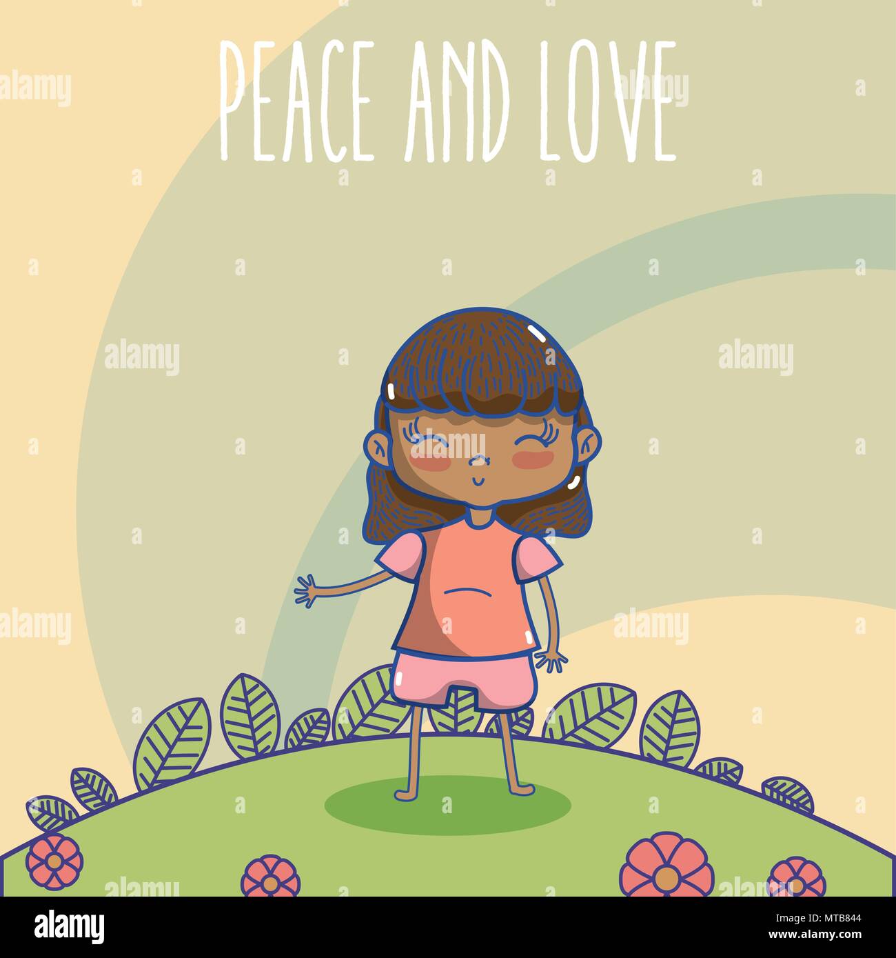 Peace and love cartoons Stock Vector Image & Art - Alamy