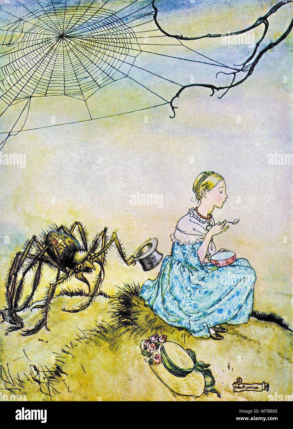 Rackham Arthur - Mother Goose - Little Miss Muffet Stock Photo - Alamy