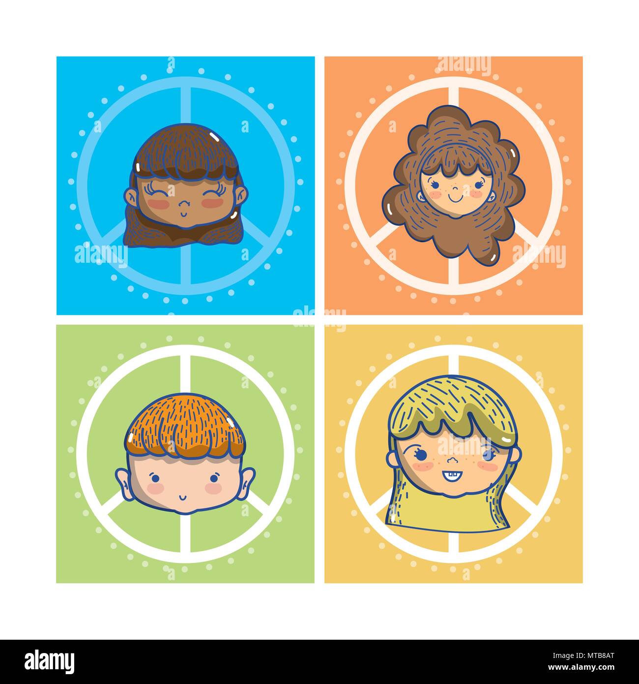 Peace and childrens cartoon concept Stock Vector Image & Art - Alamy