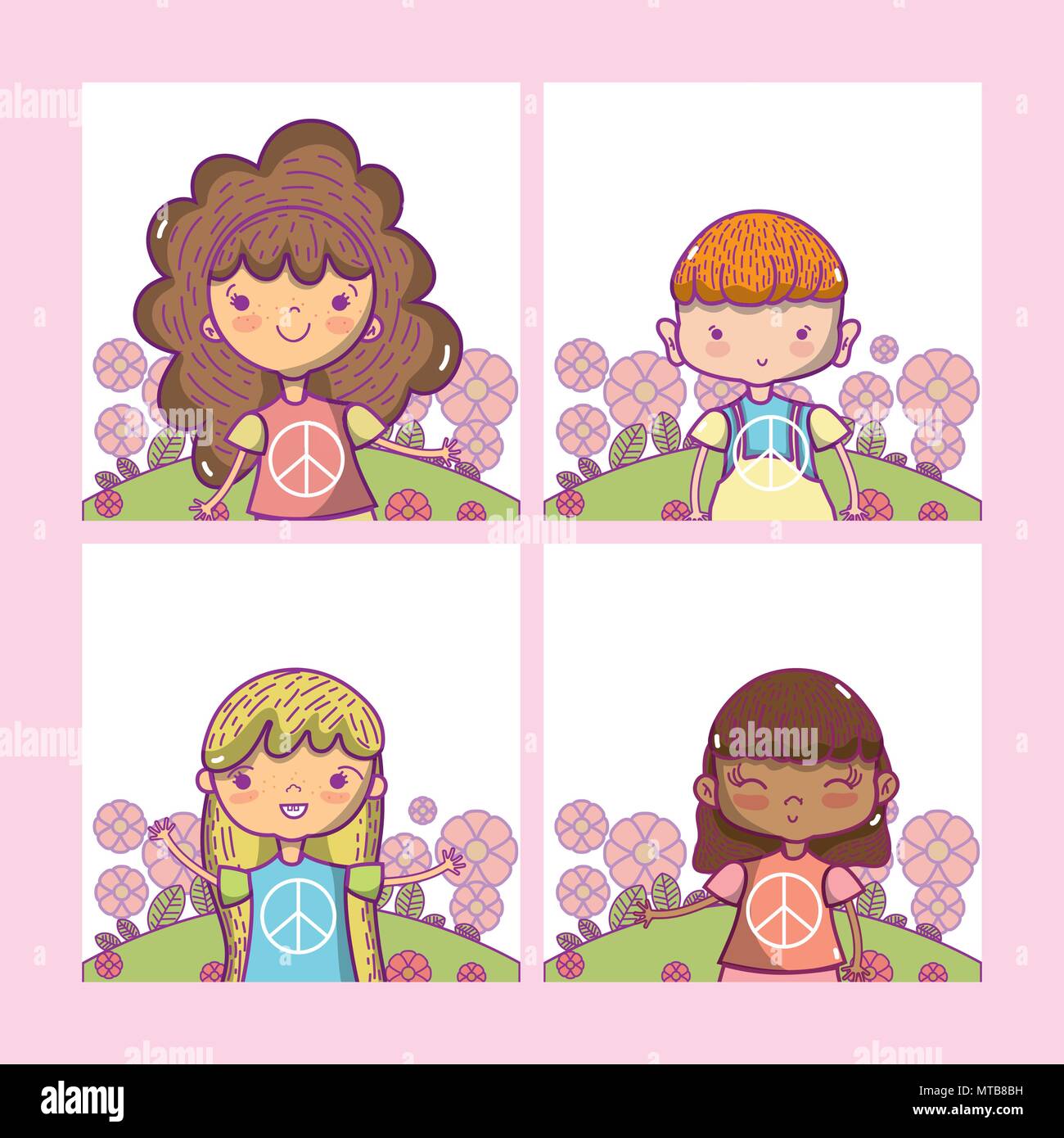 Peace and childrens cartoon concept Stock Vector Image & Art - Alamy