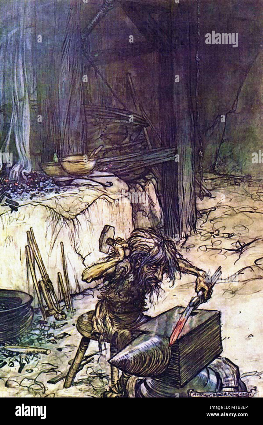 Rackham Arthur - the Ring of the Nibelung 35 Stock Photo - Alamy