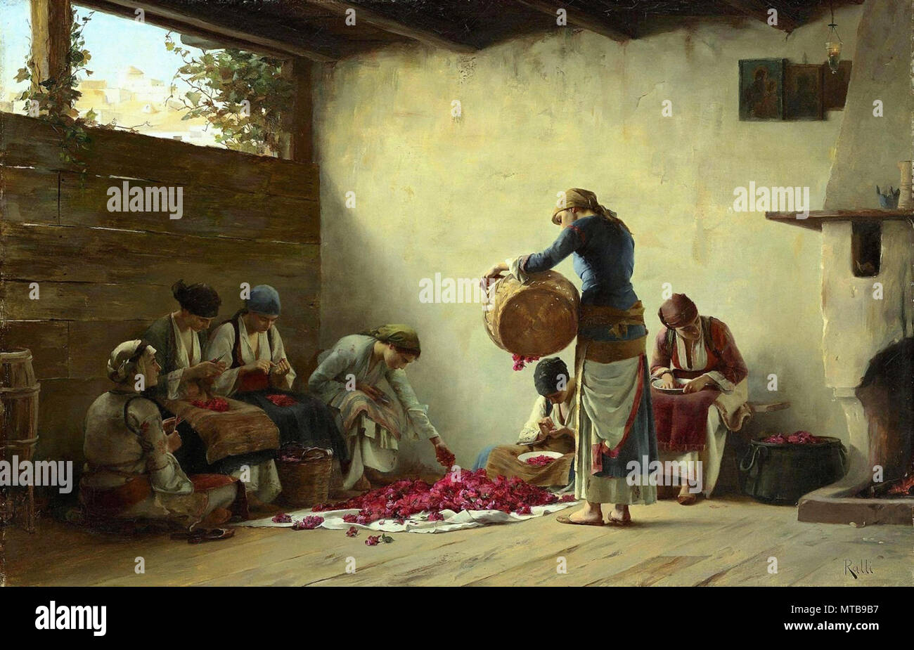 Ralli Theodore Jacques - Collecting Roses in Megara Stock Photo - Alamy