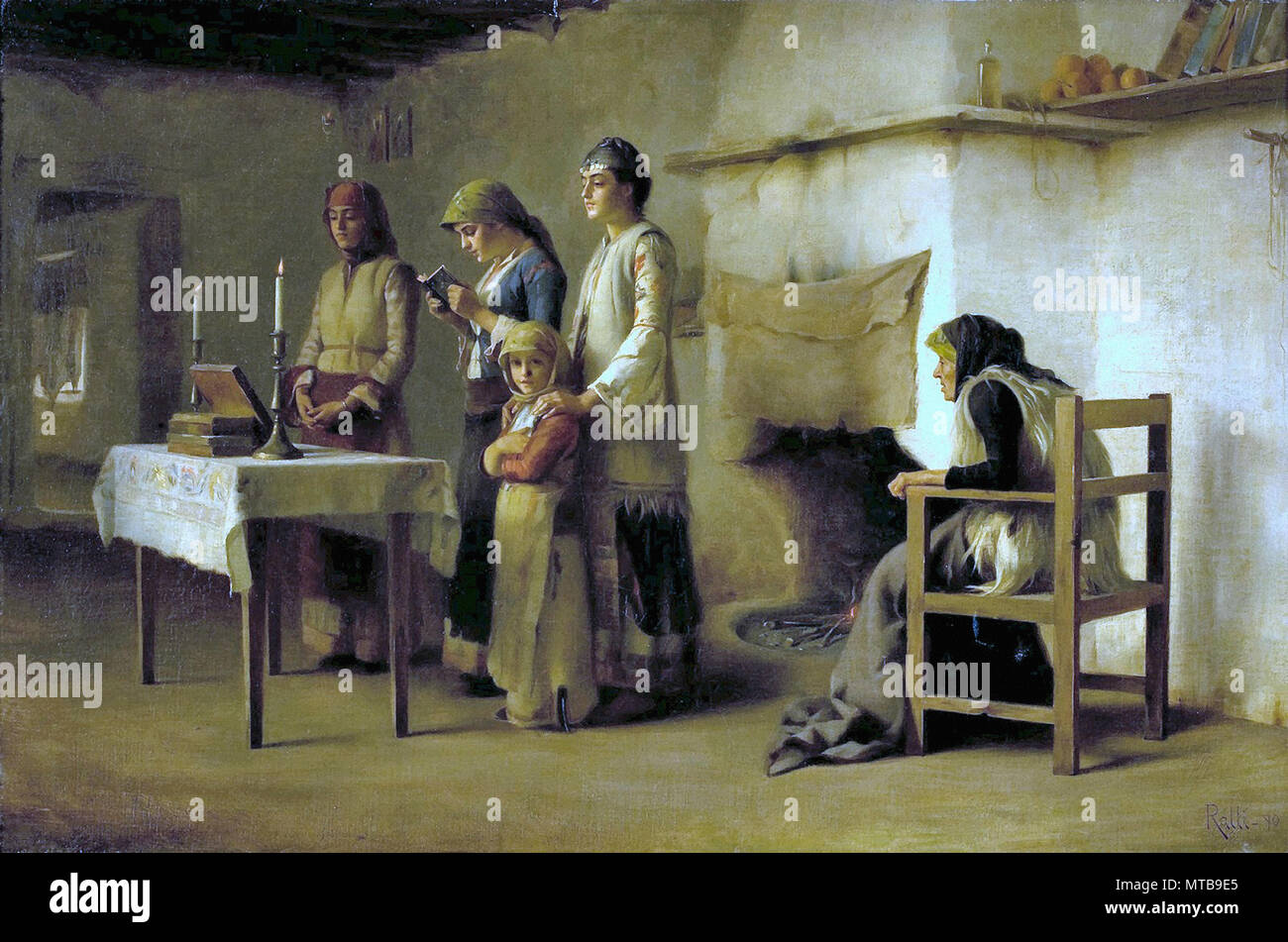 Ralli Theodore Jacques - Praying Before the Communion at Megara Stock ...