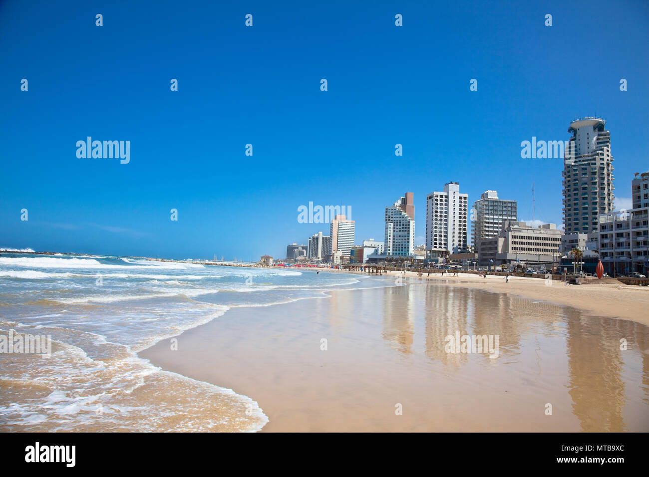 Panoramic view of Tel-Aviv from one of the many beaches on ...