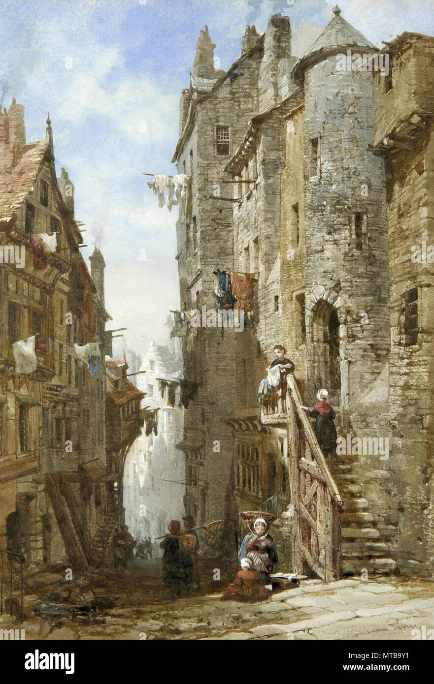 Medieval edinburgh painting hi-res stock photography and images - Alamy