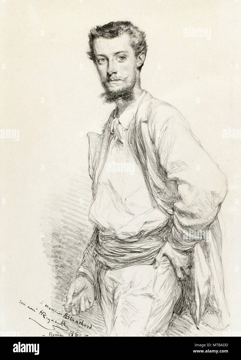 Regnault Henri Victor - Portrait D 'edouard Théophile Blanchard Stock ...