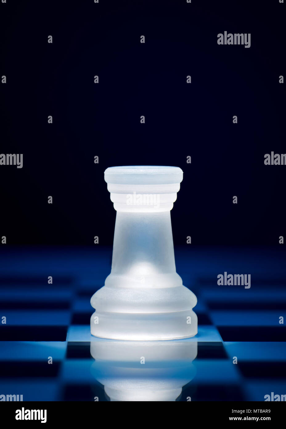 Chess game pieces. The rook on the chessboard Stock Photo - Alamy