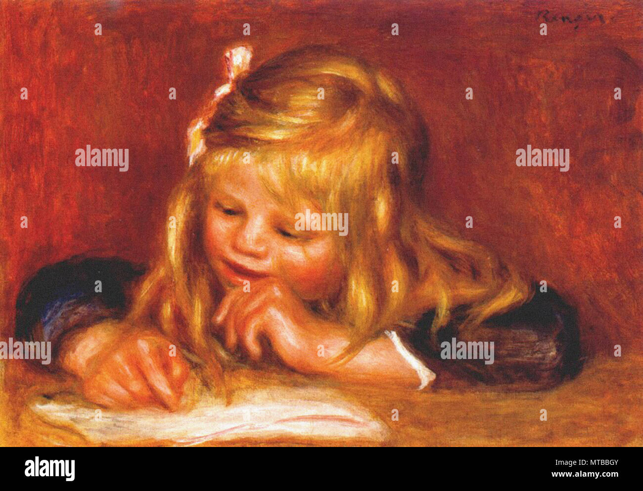 Renoir Pierre-Auguste - Coco Reading 1905 Stock Photo - Alamy