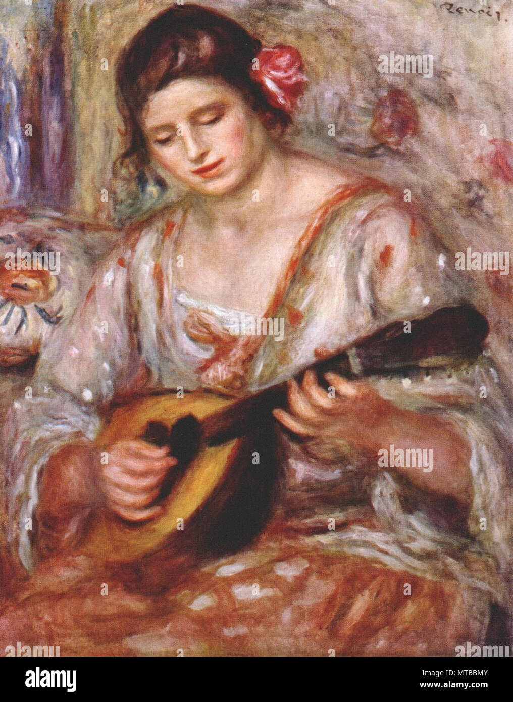 Renoir Pierre-Auguste - Girl with a Mandolin 1918 Stock Photo - Alamy