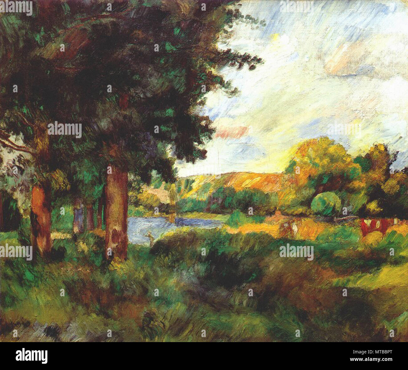 Renoir Pierre-Auguste - Ile De France Landscape with Large Trees C.1885 ...