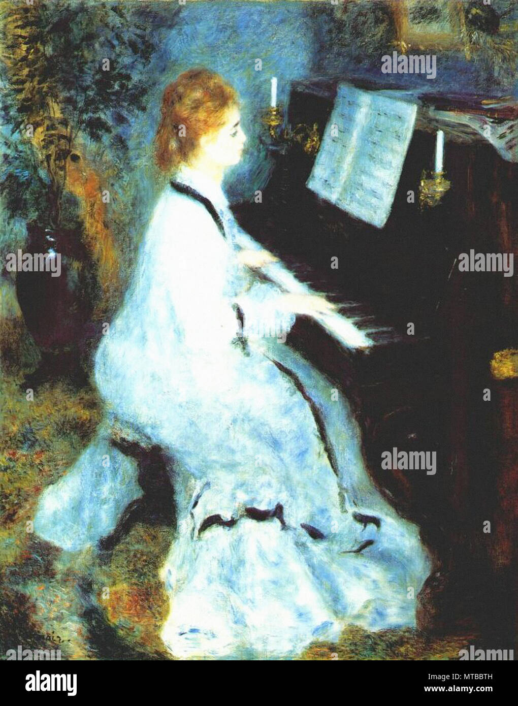 Renoir Pierre-Auguste - Lady at the Piano 1875 Stock Photo - Alamy