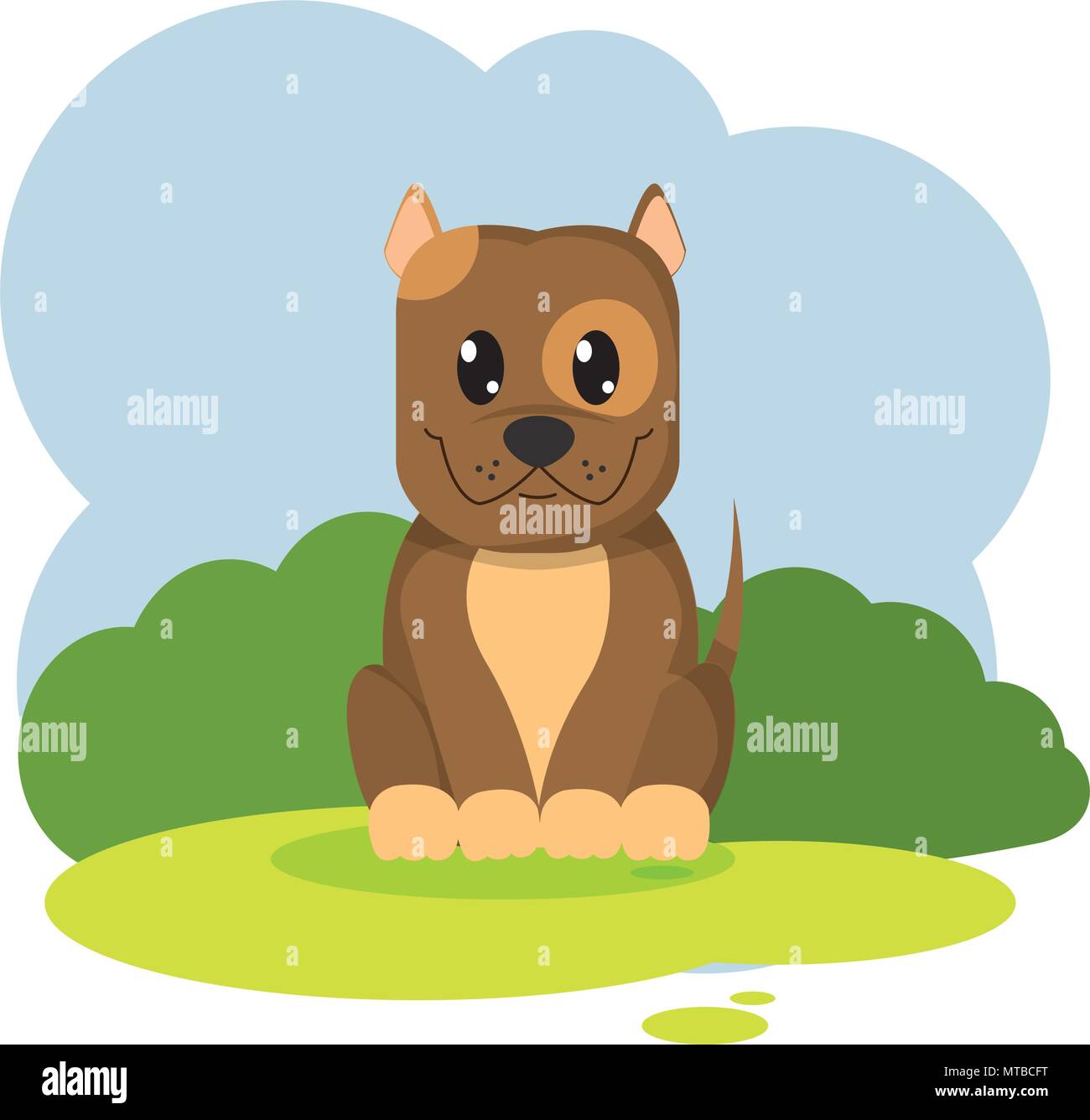 cute dog pet animal in the landscape Stock Vector Image & Art - Alamy