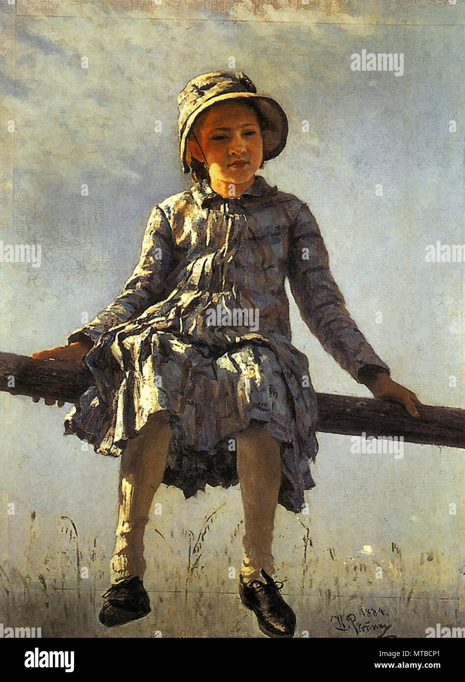 Repin Ilja - Dragon-Fly (Portrait of Vera Repina the Artist's Daughter ...