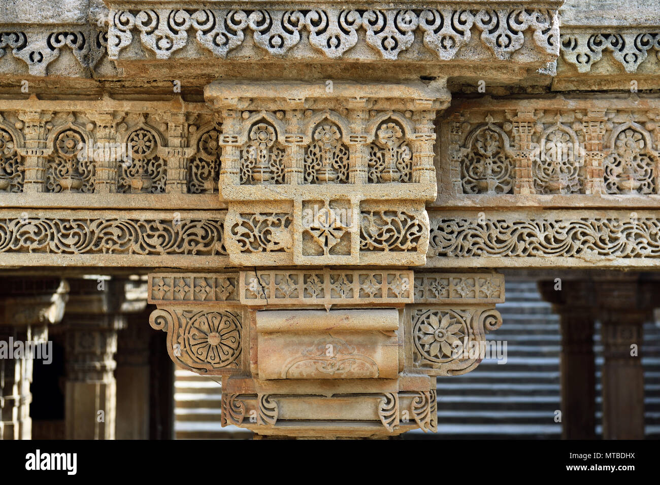 India, Adalaj Stepwell is a Hindu water building in the village of ...
