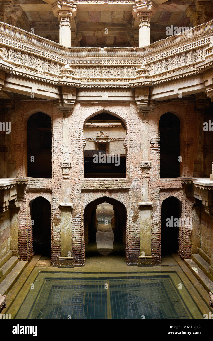 India, Adalaj Stepwell is a Hindu water building in the village of ...