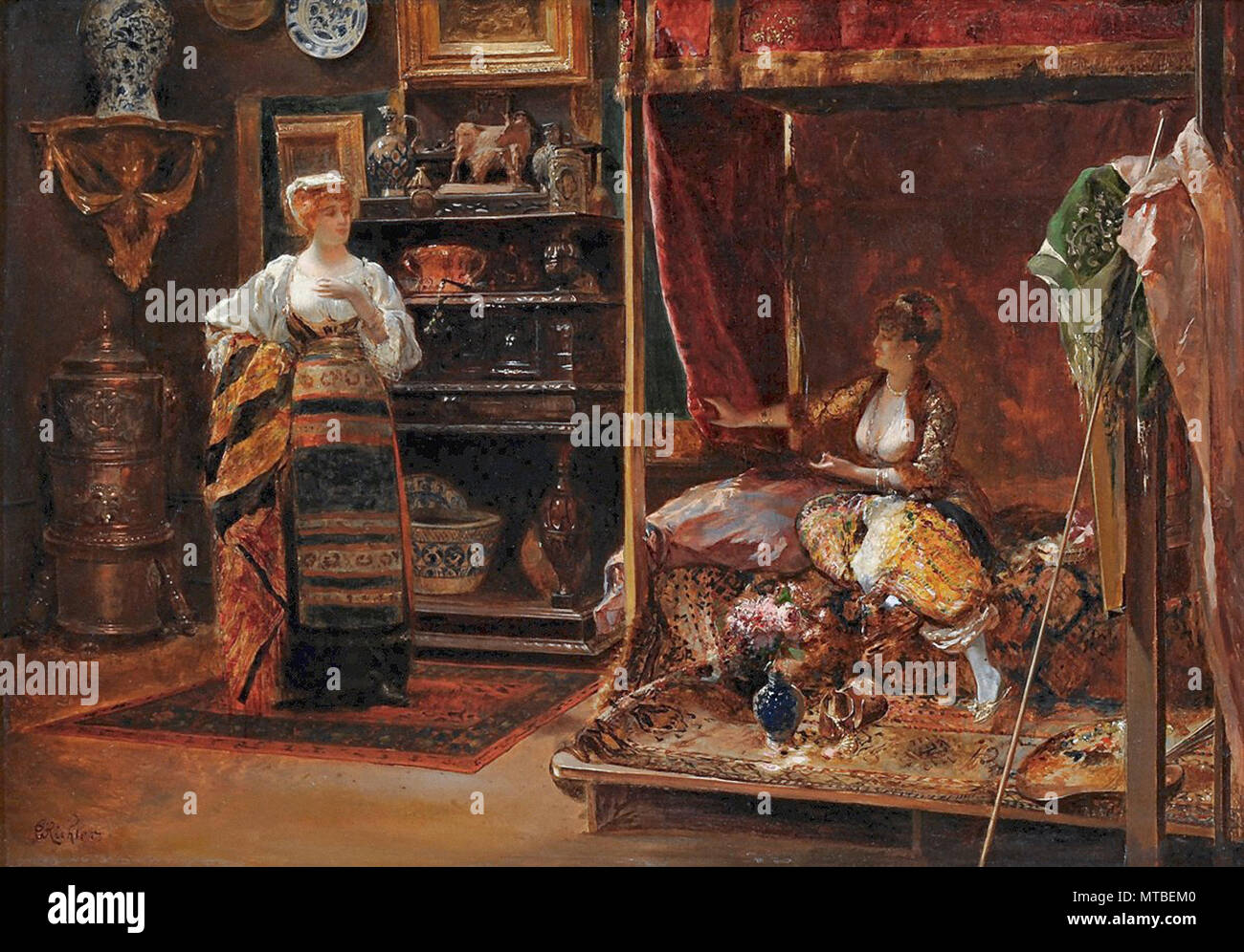 Richter Edouard FréDéric Wilhelm - in Het Atelier Van De Kunstenaar Stock Photo - Alamy