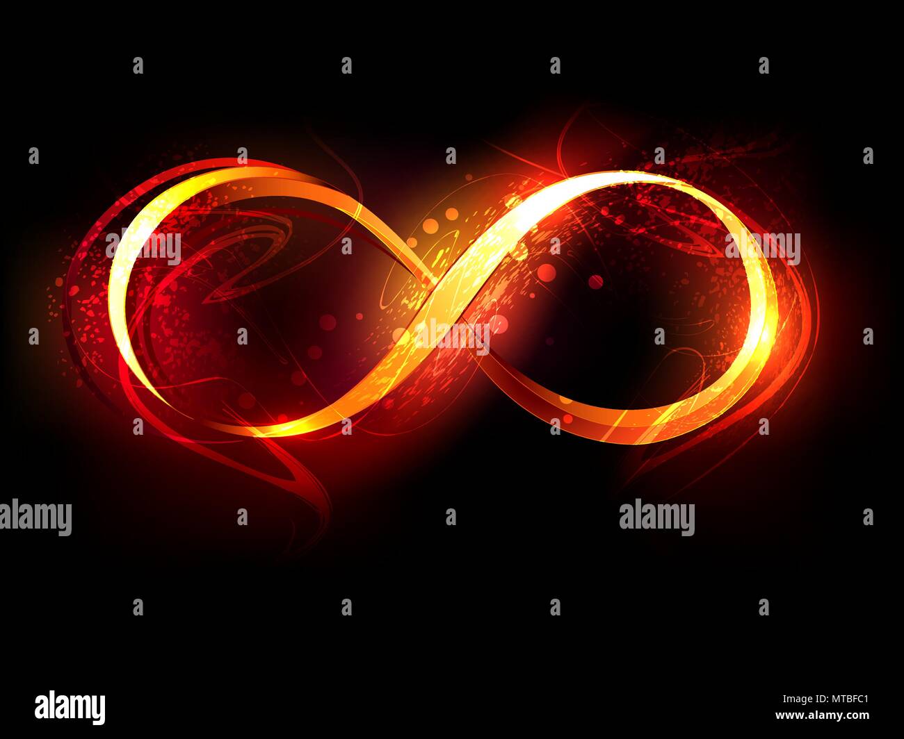 Symbol of infinity made of fire and flame on black background Stock Vector Image & Art - Alamy