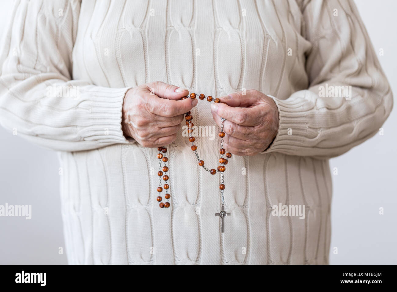 Woman Hands Praying Rosary Beads High Resolution Stock Photography and ...