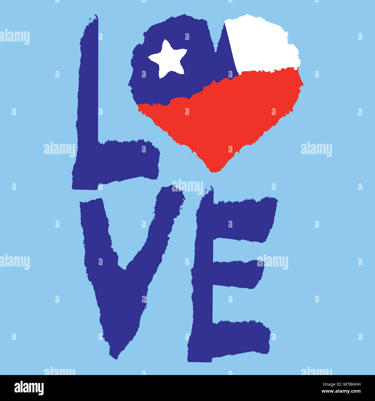 Love Chile America. Vintage national flag in silhouette of heart Torn ...