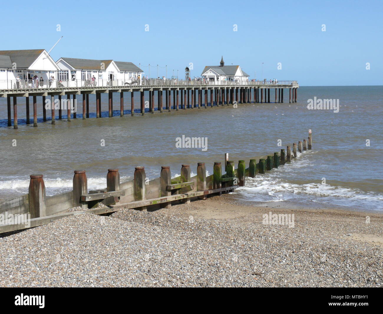 Southwold Pier, from the beach, Suffolk, England Stock Photo - Alamy