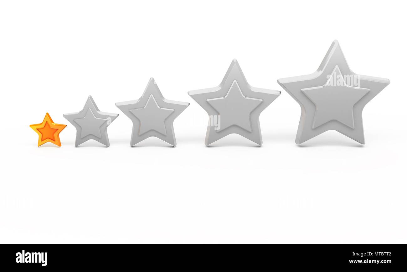 Gold star rating with five golden stars Cut Out Stock Images & Pictures ...