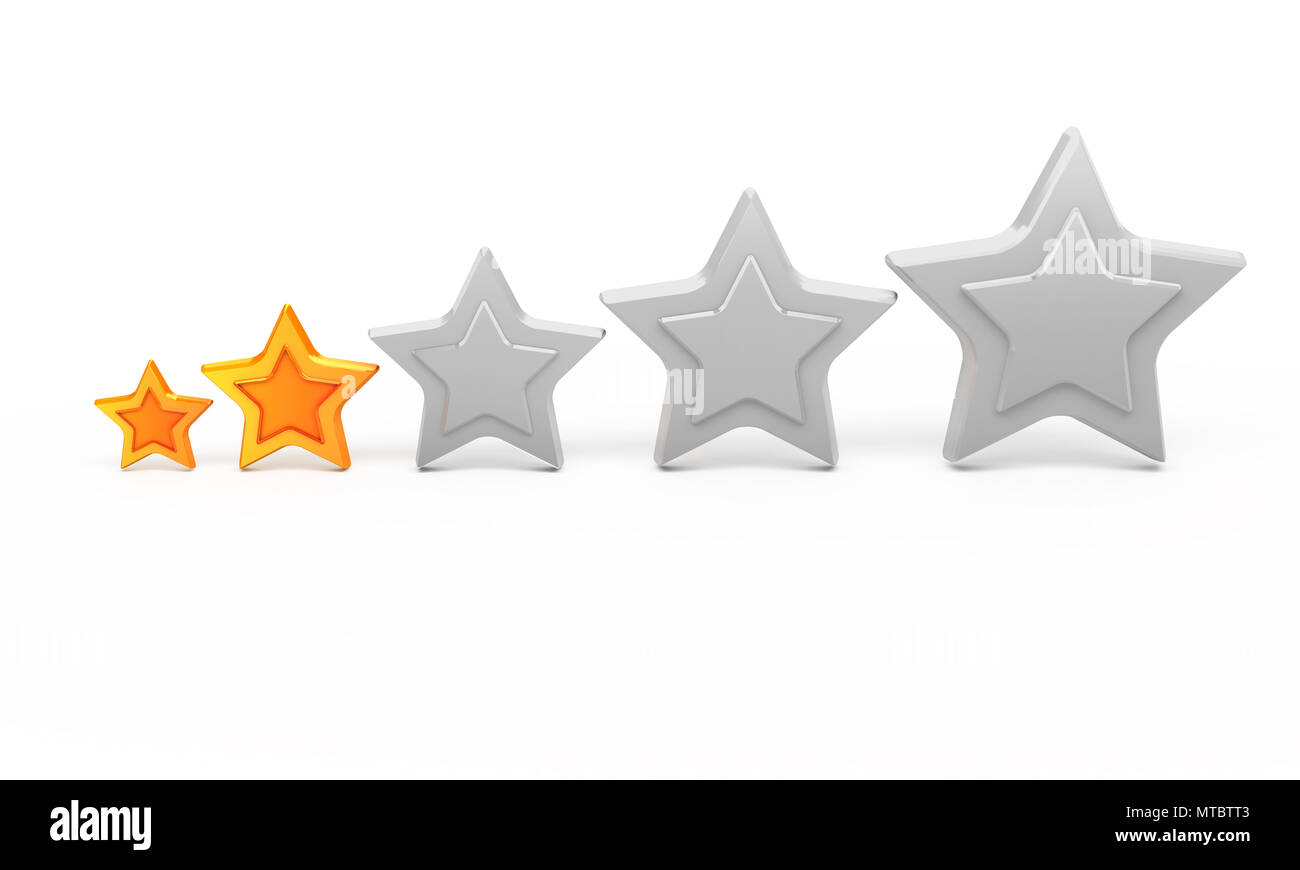 Five stars for ranking isolated on white Stock Photo - Alamy