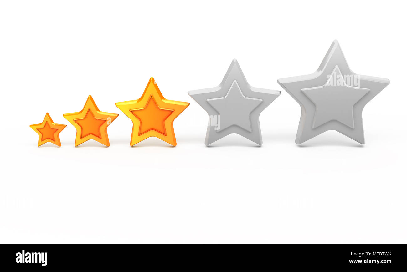 Five stars for ranking isolated on white Stock Photo - Alamy