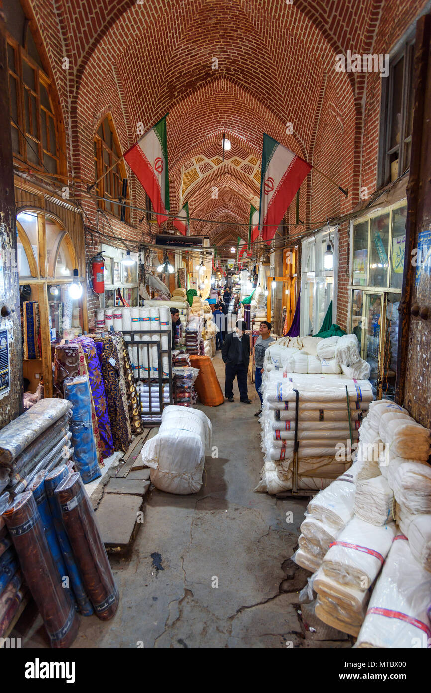 Tabriz, East Azerbaijan province, Iran - March 15, 2018: People walk on ...