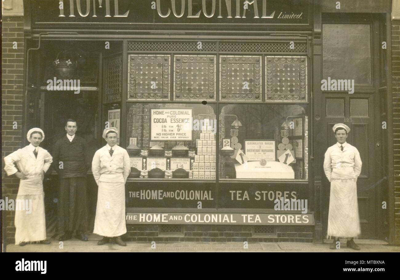 Advertising postcard for Home & Colonial Stores Ltd Stock Photo - Alamy