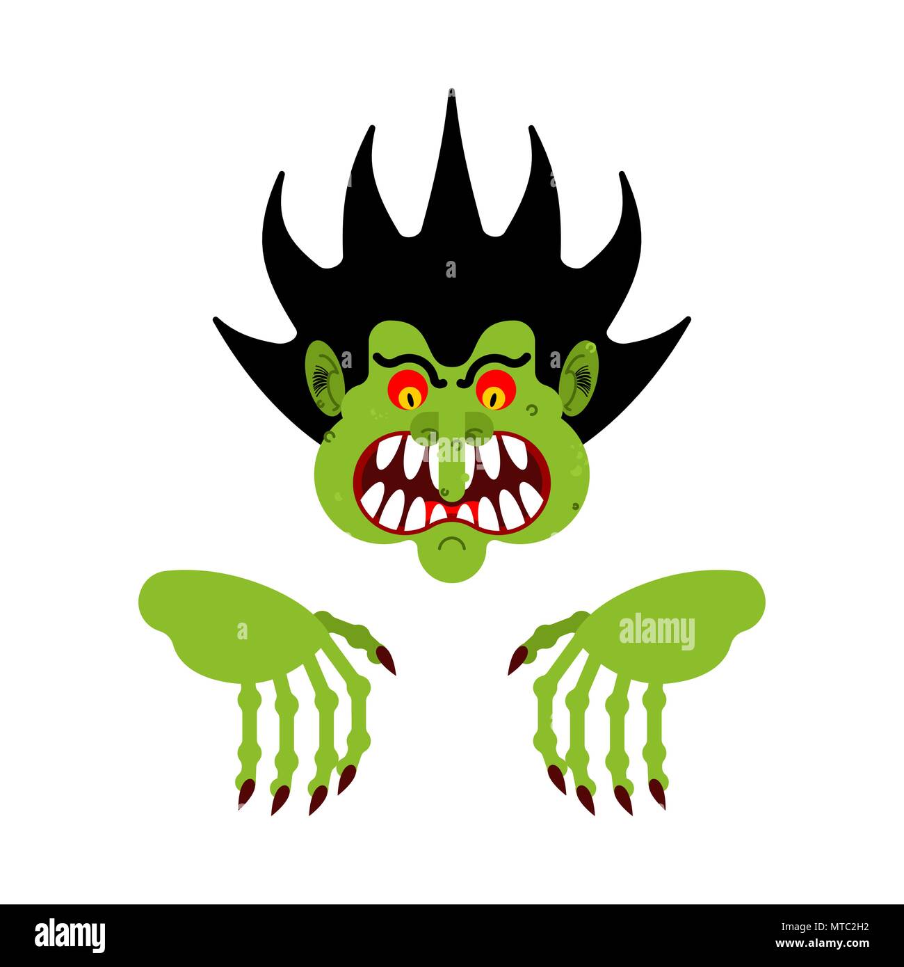 Scary man. Nightmare monster with long claws. Vector illustration Stock ...