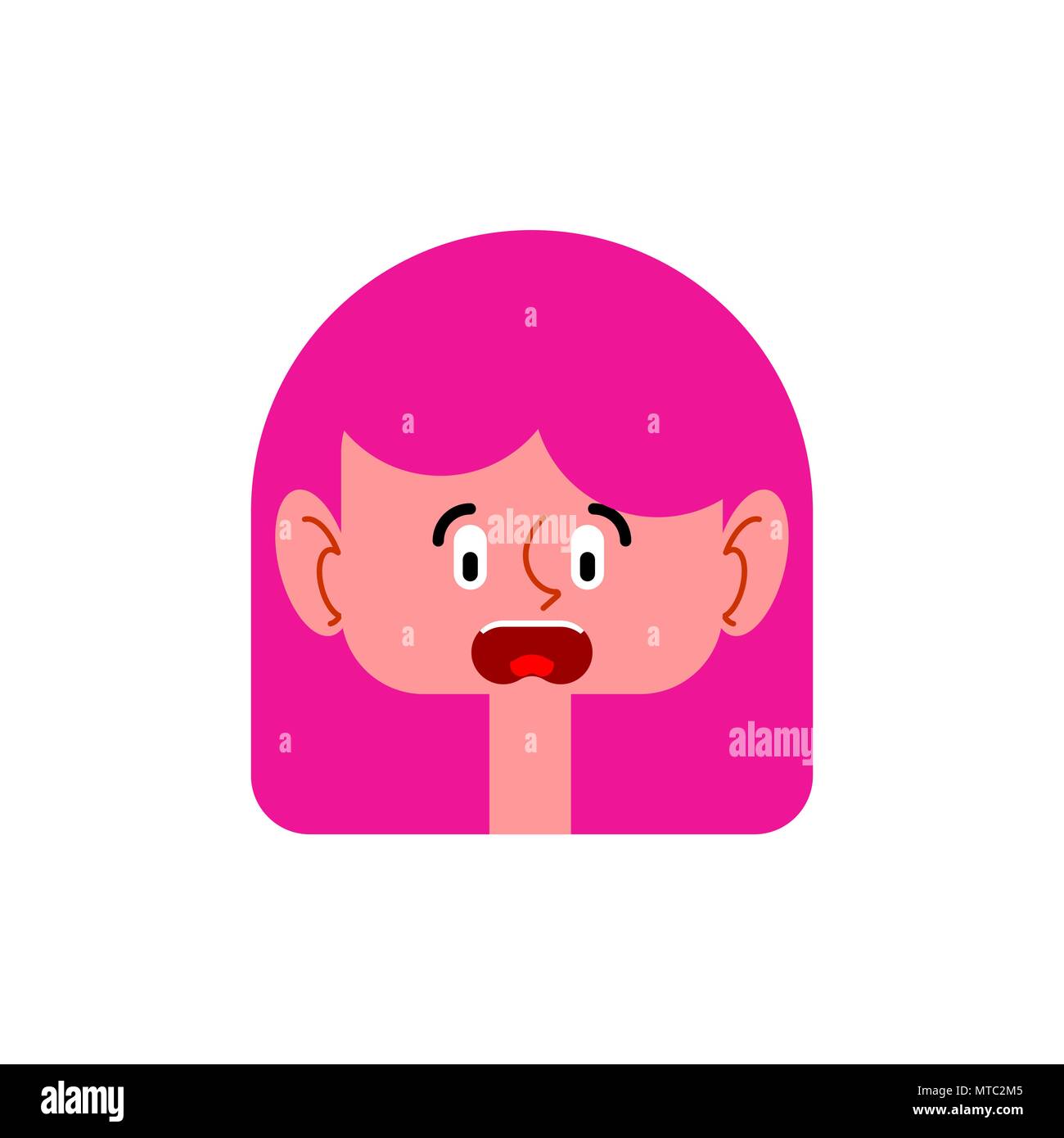 Scaring little girl face isolated. Vector illustration Stock Vector ...