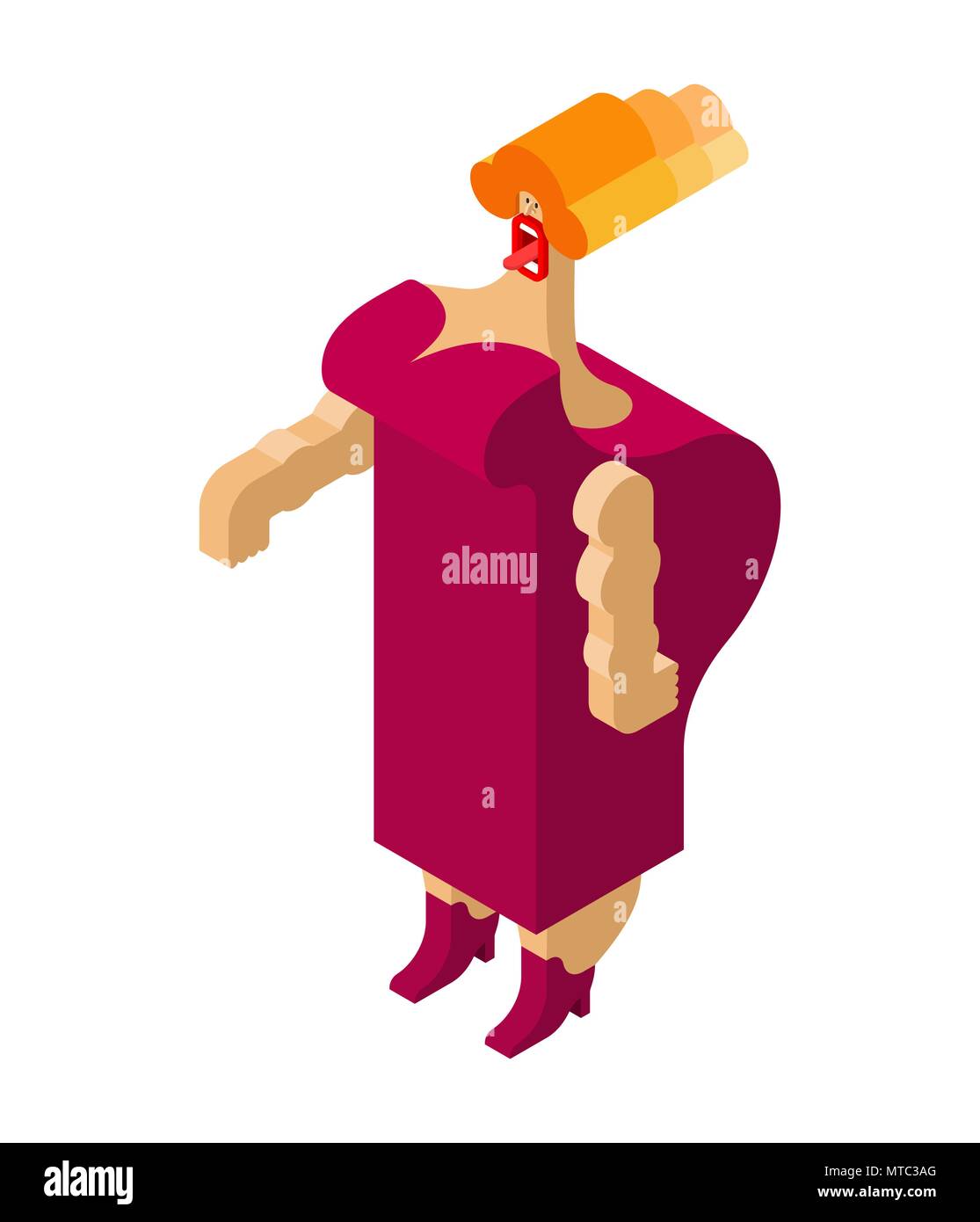 Opera singer woman Isometric. Beautiful Lady Artist of songs. Vector ...