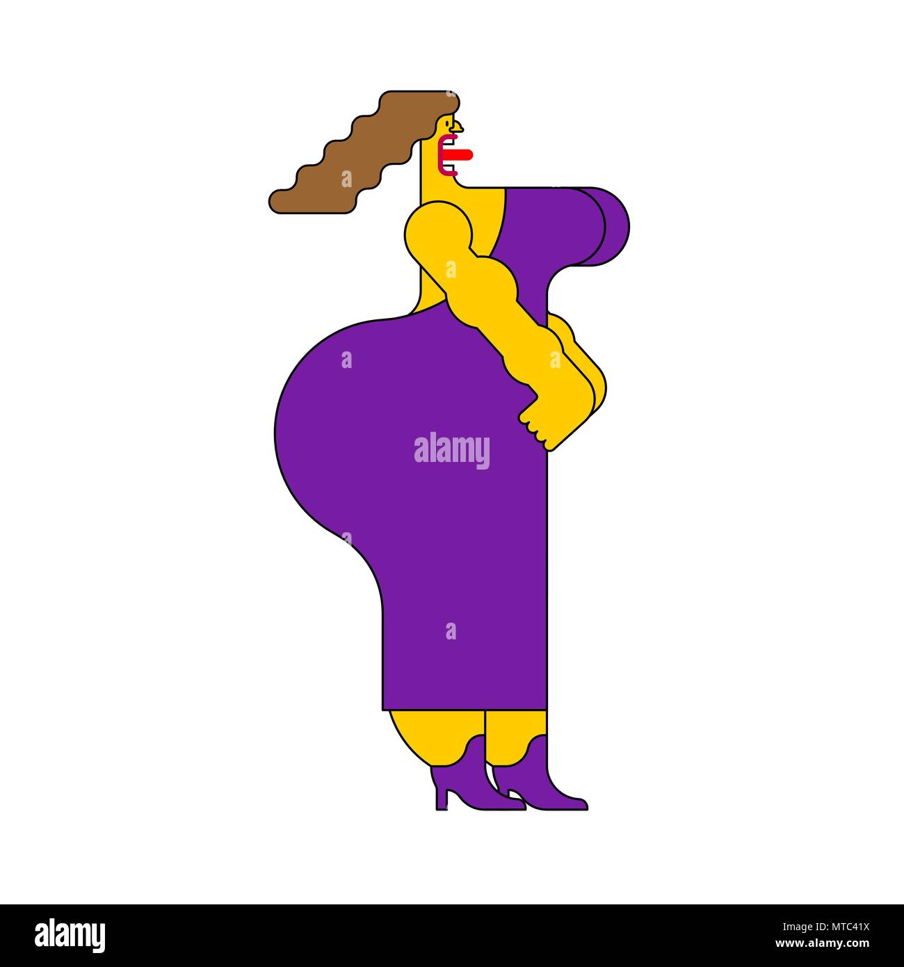 Opera singer woman. Beautiful Lady Artist of songs. Vector illustration ...