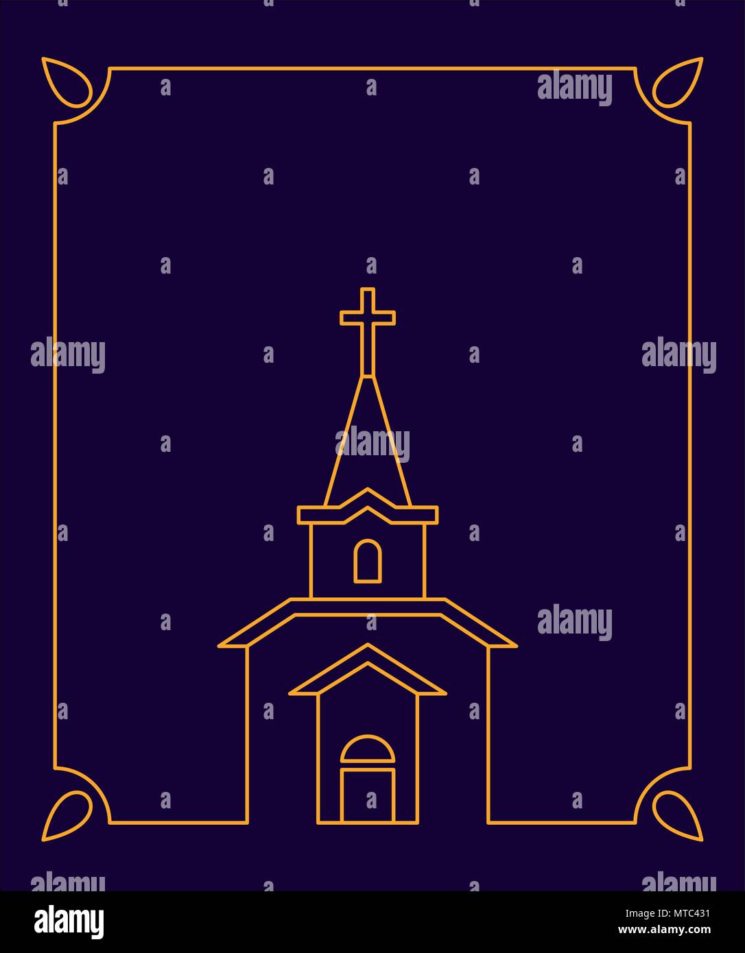 Church Catholic Christian house religion and frame. Vector illustration ...