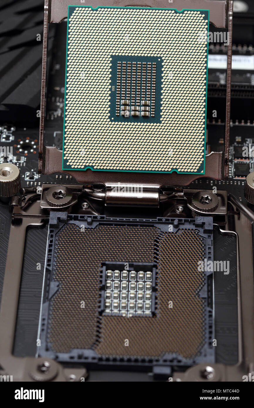 central processor unit on motherboard Stock Photo - Alamy