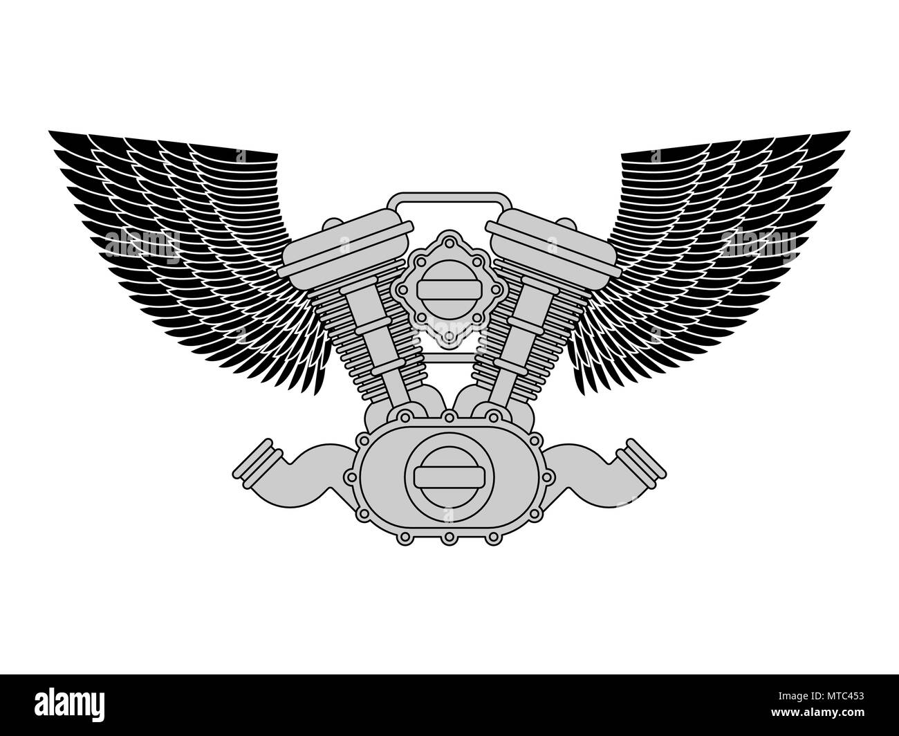 Harley Motorcycle Engine Clipart