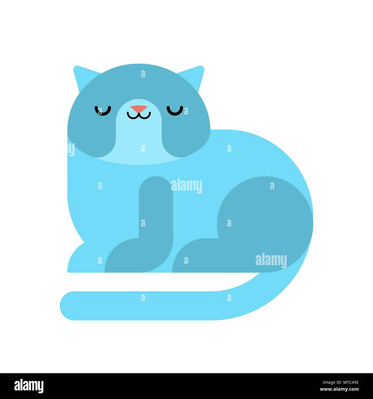 Blue Cat Pet isolated. Animal Vector illustration Stock Vector Image ...