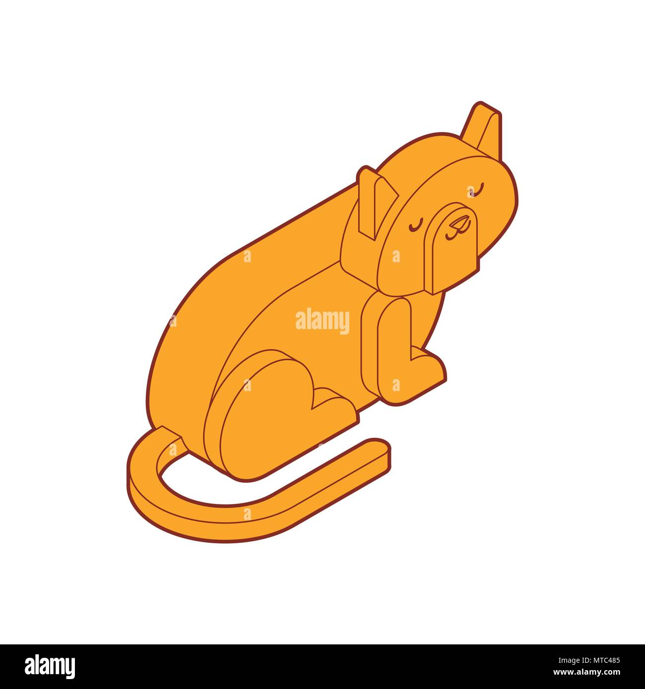 Red cat Isometric. Home pet 3d. Vector illustration Stock Vector Image ...