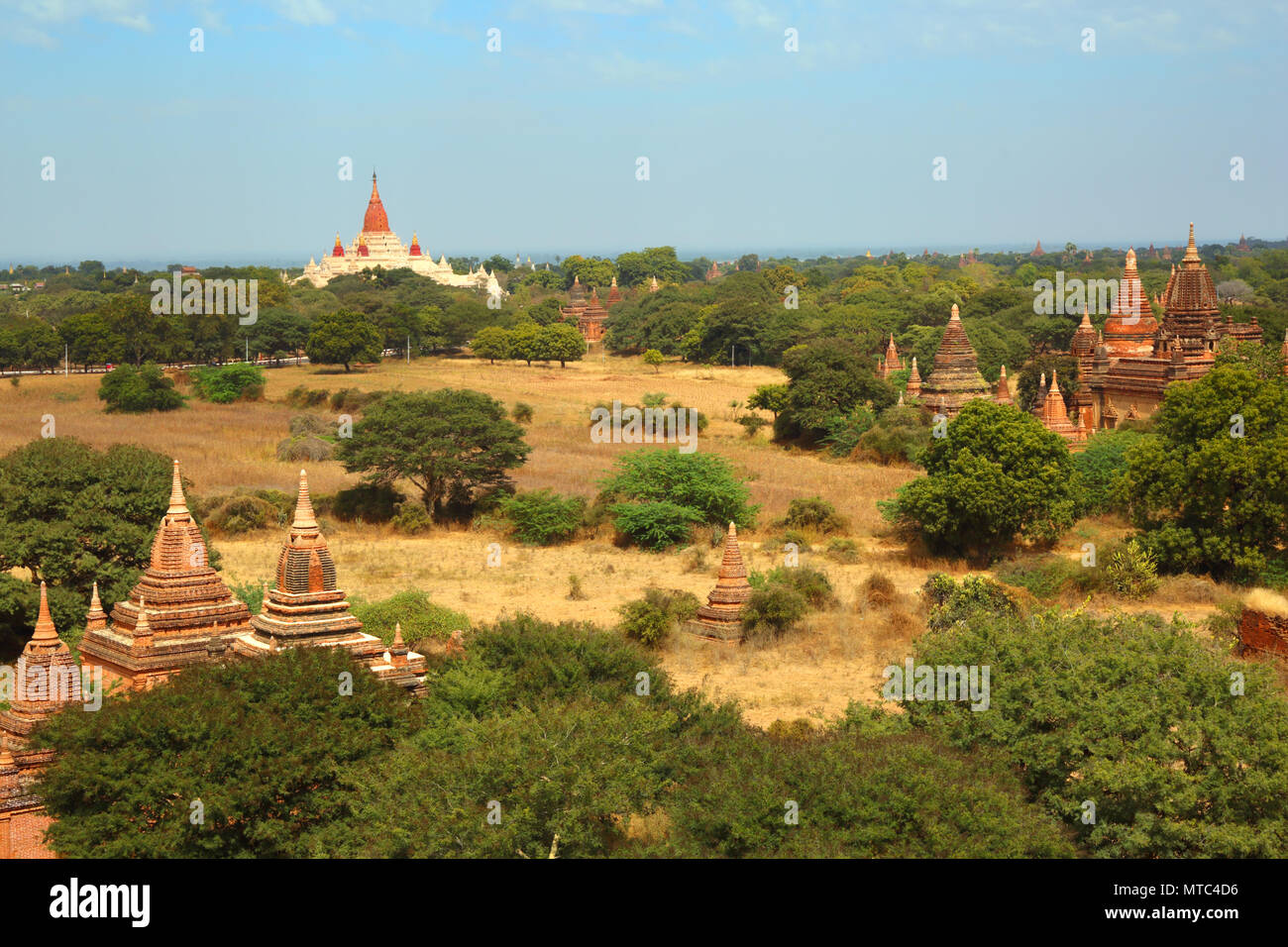 Landscape with pagoda and temples in Bagan Stock Photo - Alamy