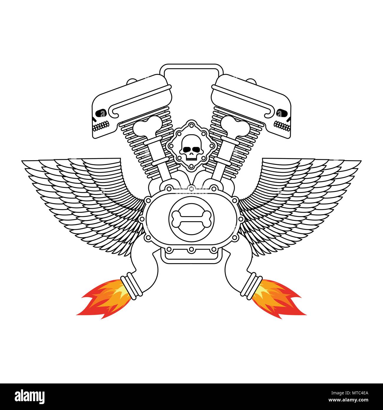 Moto skull vector logo symbol hi-res stock photography and images - Alamy