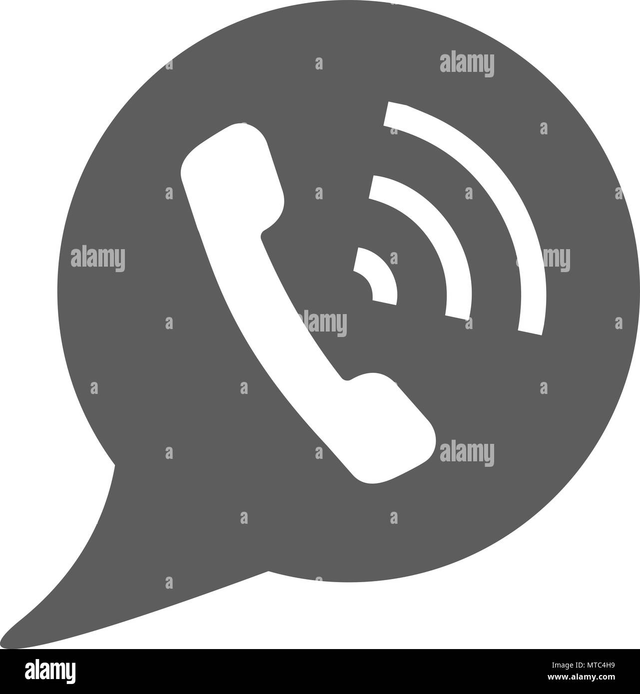 Phone Call vector icon. Style is flat rounded symbol, gray color ...