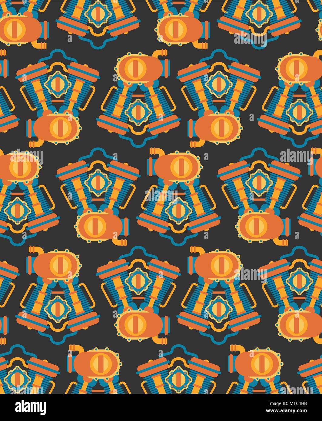 Engine bike pattern seamless. Motor motorcycle background. Vector ...