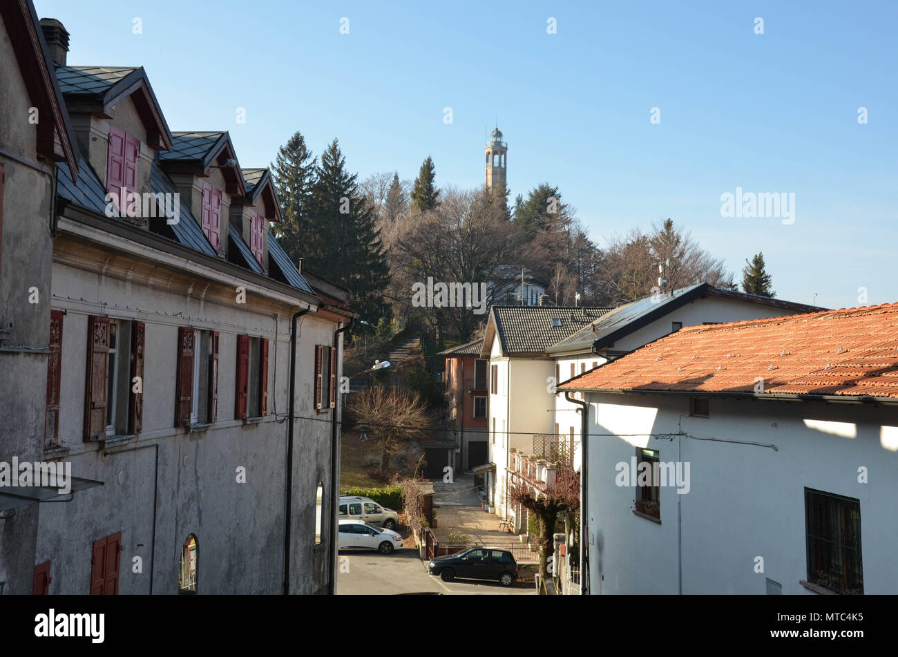 Chiesa di San Maurizio and Volta's lighthouse, Brunate, Como, Lake Como ...
