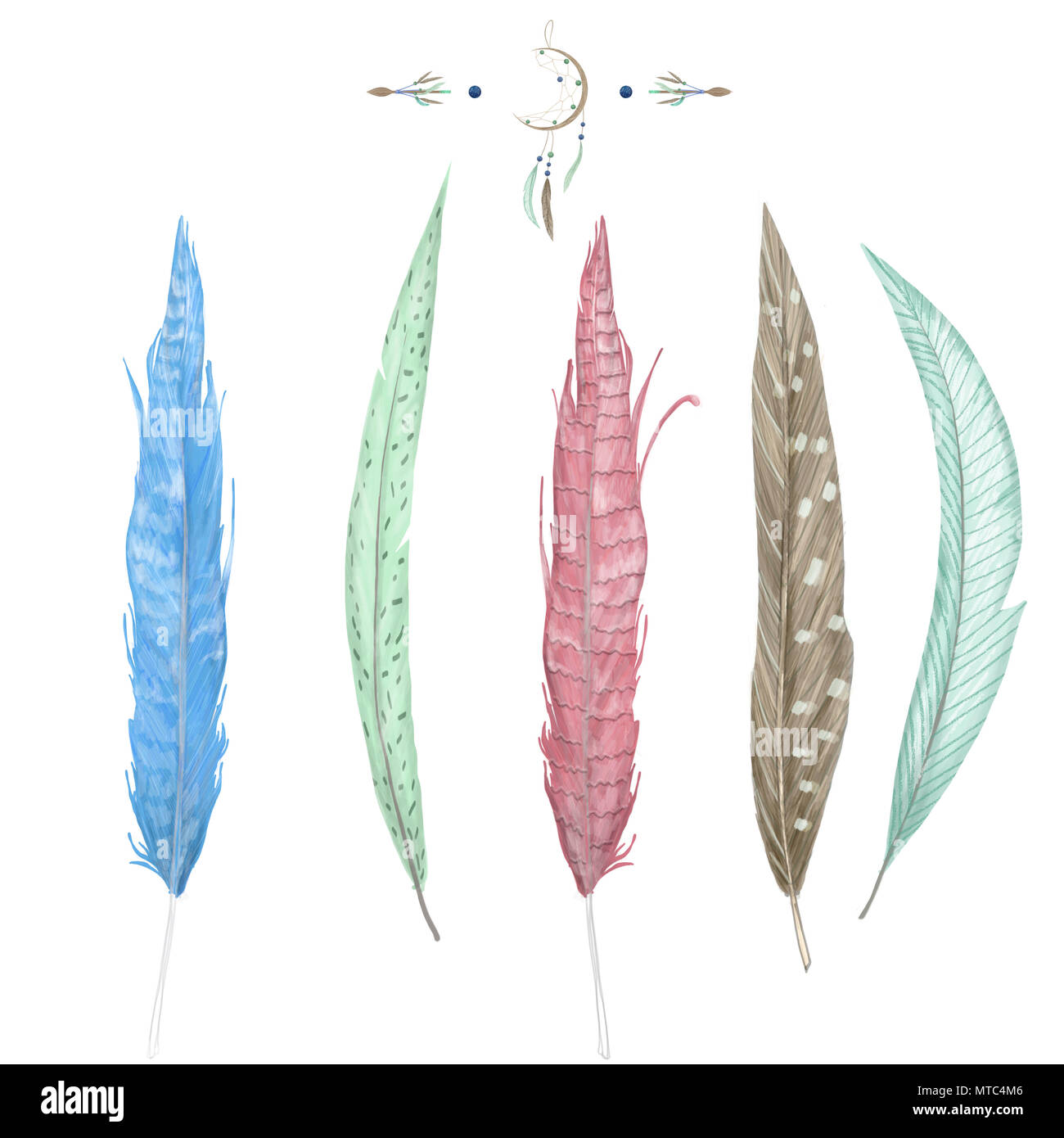 Feathers Blue feather, Pink feather digital feather, clip art, drawng ...