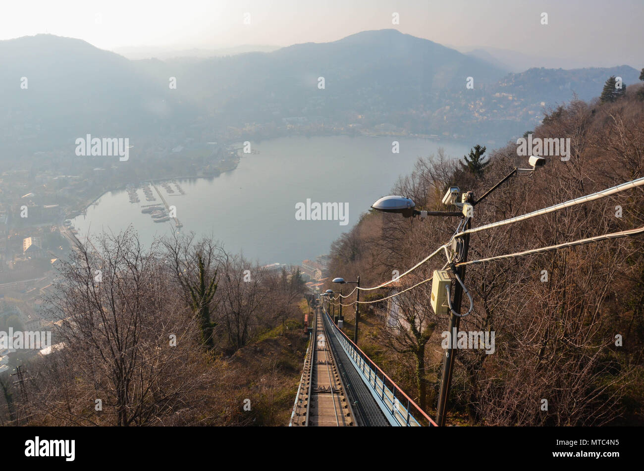 View of Lake Como from the Como–Brunate funicular, Brunate, Como, Lake ...